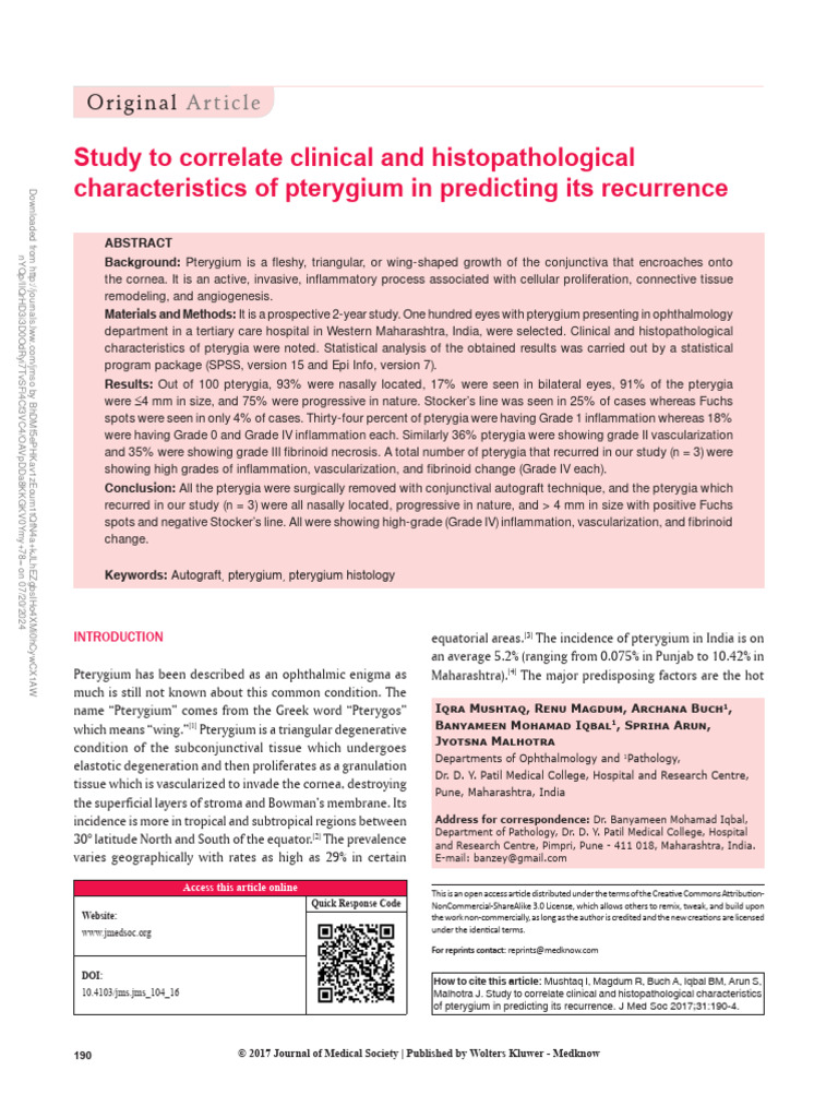 Study To Correlate Clinical and Histopathological, Ada Klinis | PDF ...