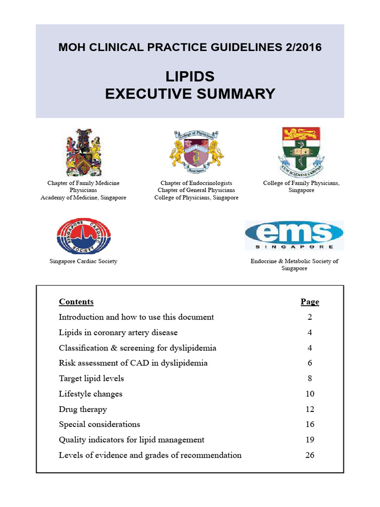 Singapore Lipid Management Guidelines | PDF | Statin | Hypercholesterolemia