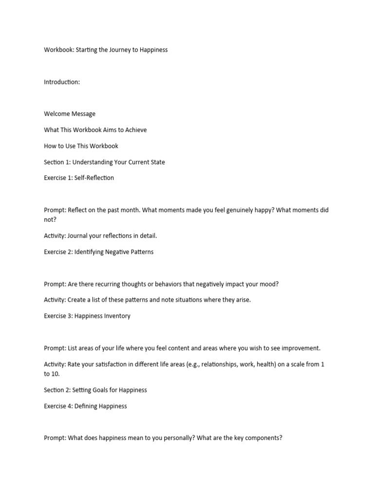 How To Be Happy - Workbook | PDF | Happiness | Goal