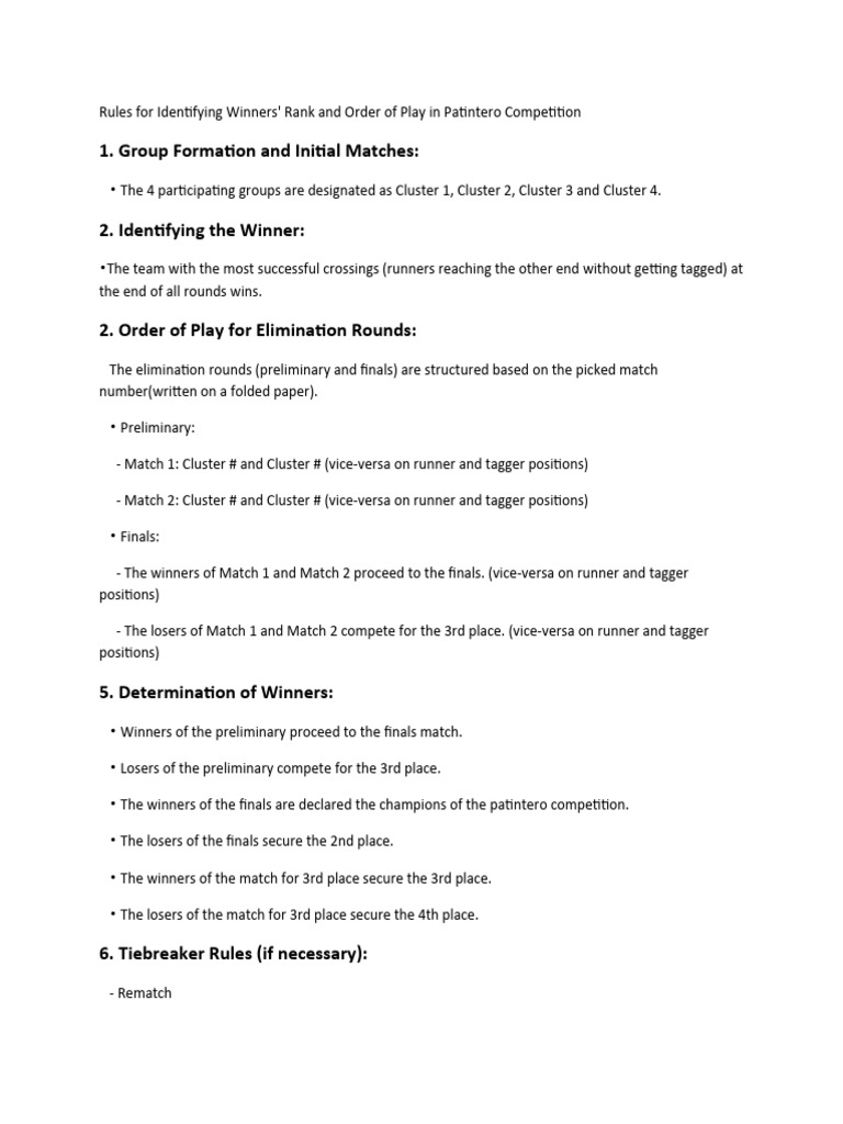 Patintero Finals | PDF | Sports & Recreation