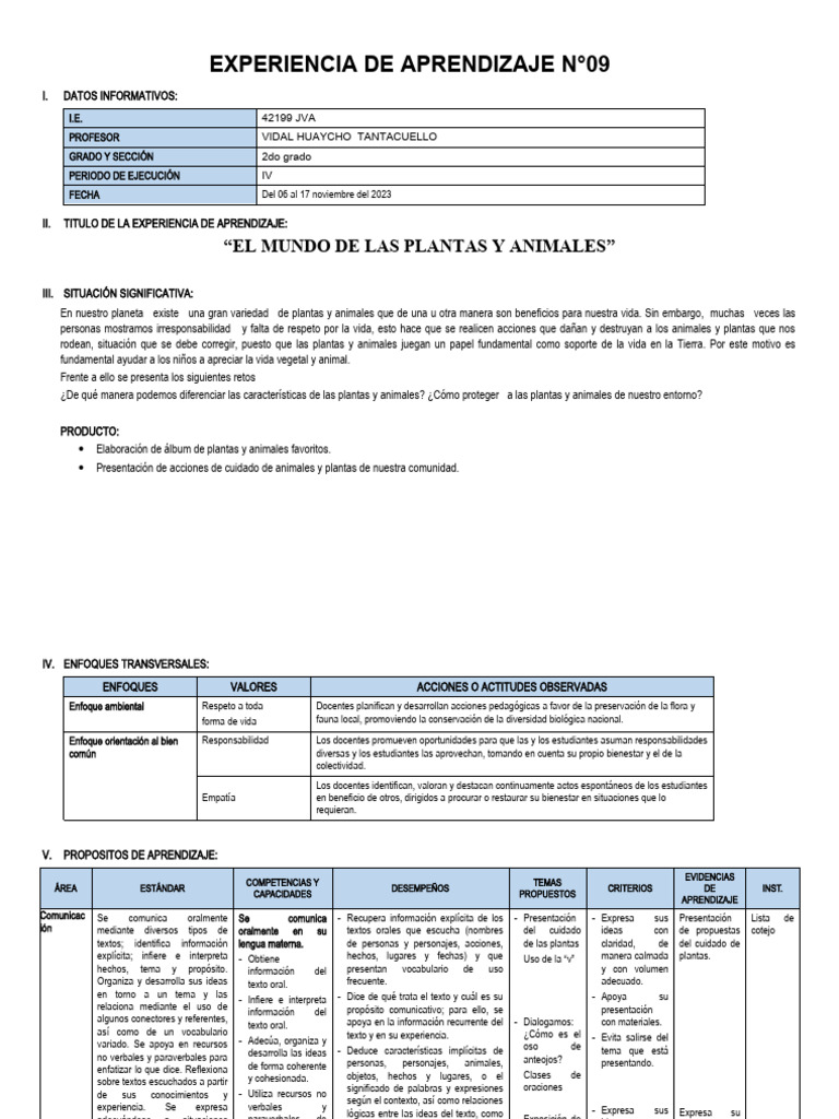 Experiencia de Aprendizaje #9 - 2do Grado | PDF | Números | Sustracción