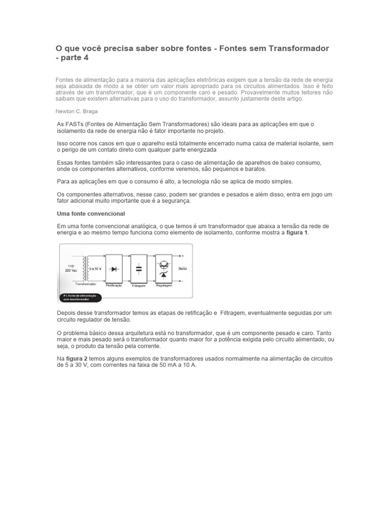 Fonte Sem Transformador | PDF | Fonte de energia | Capacitor