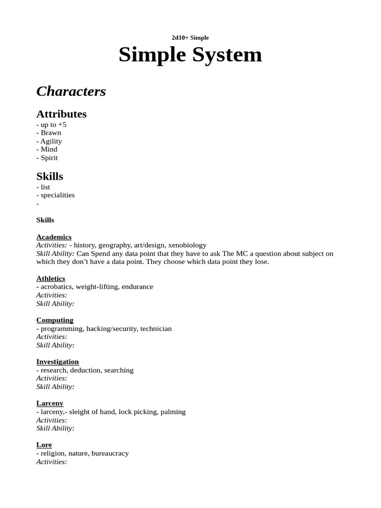 2d10 Simple Build Document 2 Pdf