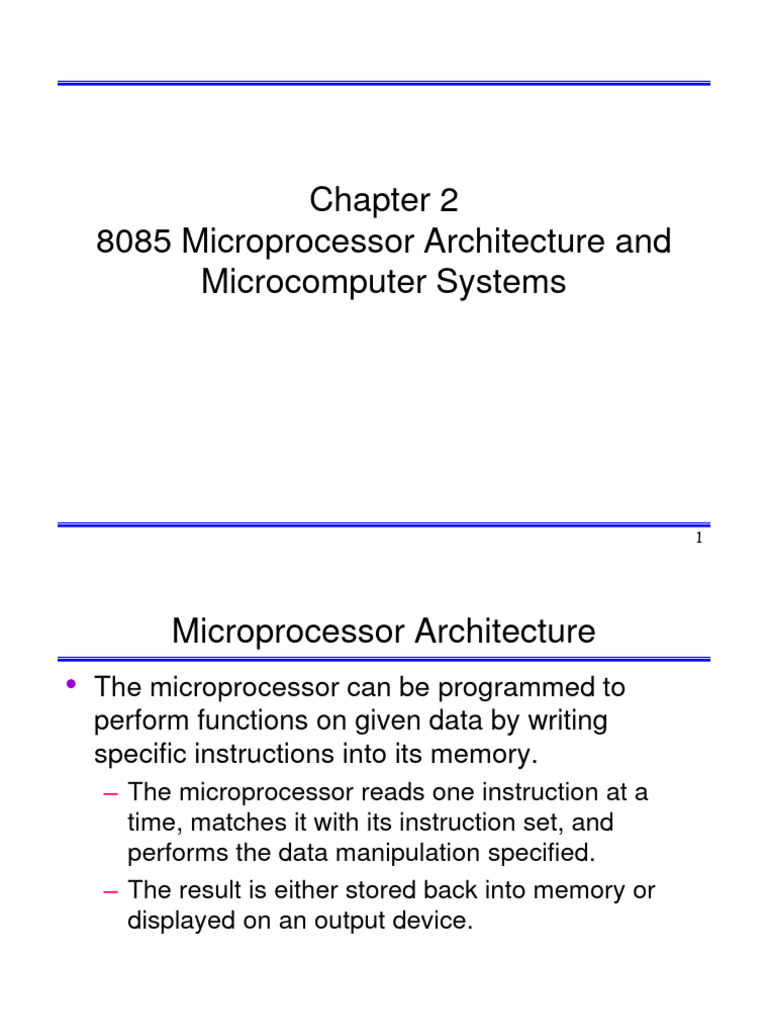 8085 Microprocessor Architecture Overview | PDF | Central Processing Unit | Computer Data Storage