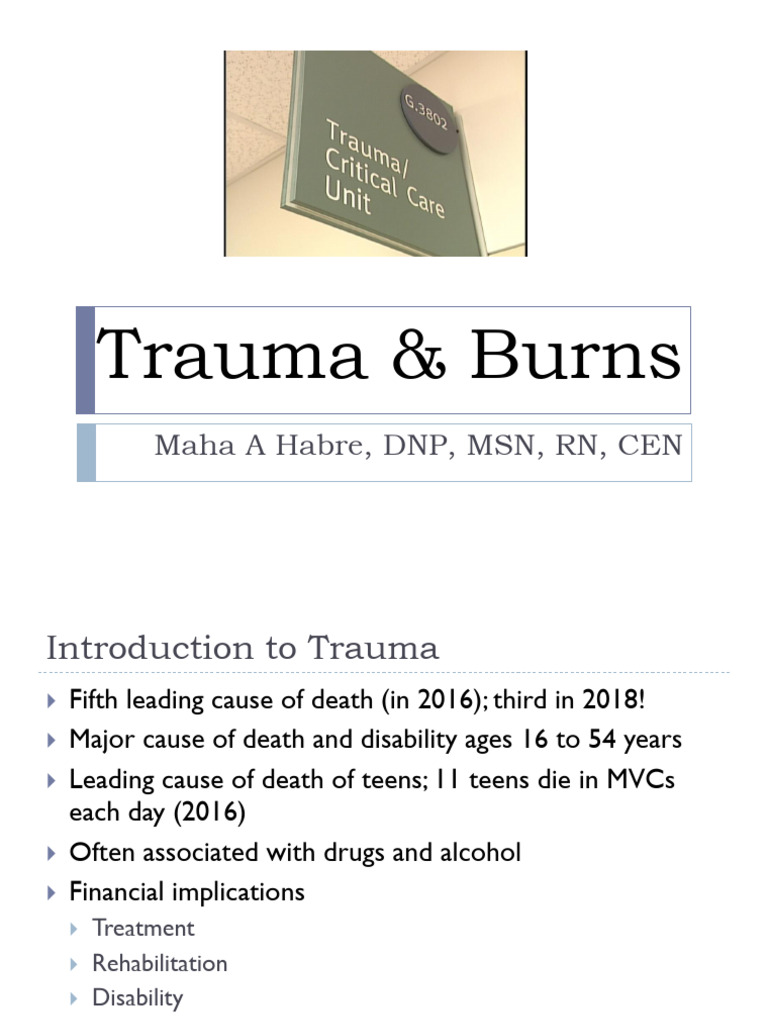 Trauma Management and Burn Care Guide | PDF | Thorax | Shock (Circulatory)