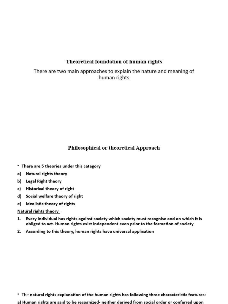 Theoretical Foundation of Human Rights | PDF | Human Rights ...