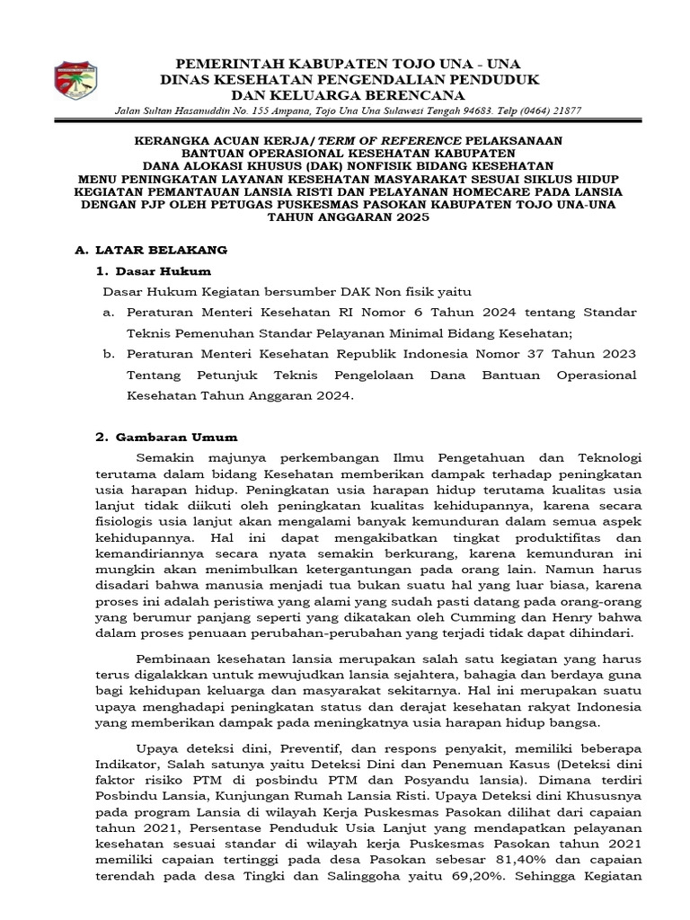 Pemantauan Kesehatan Lansia Tojo Una Una | PDF | Kesehatan Holistik