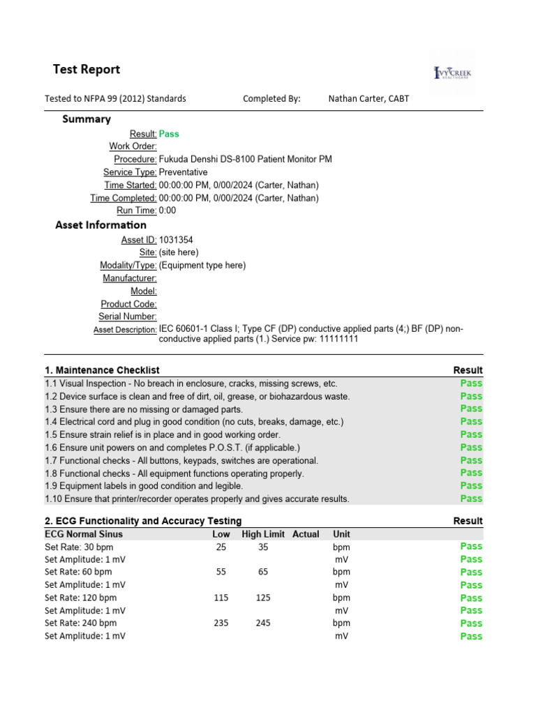 Fukuda DS-8100 Patient Monitor PM | PDF | Blood Pressure ...