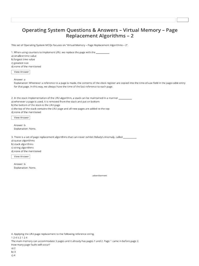 VM Page Replacement | PDF