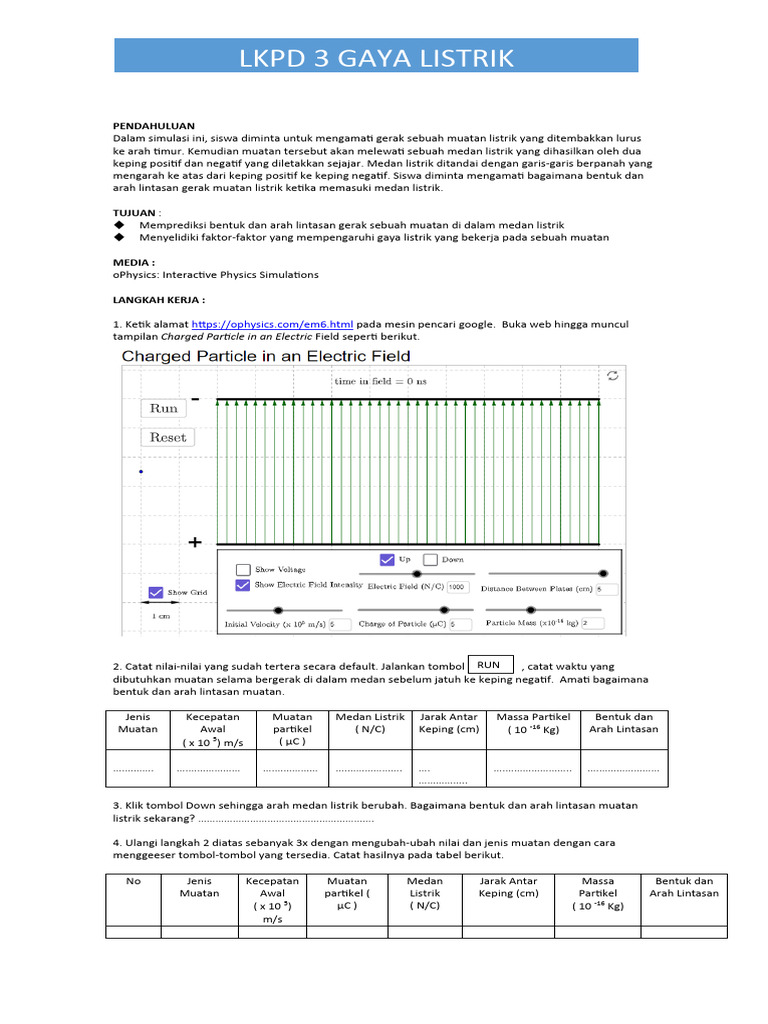 Lkpd 3 Praktikum Gaya Listrik | PDF