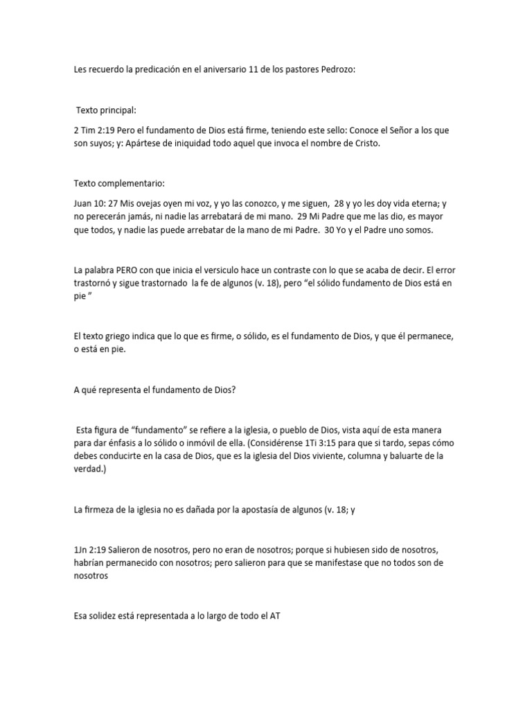2 Tim 2 19 El Fundamento de Dios | PDF | Cristo (título) | Vida eterna ...