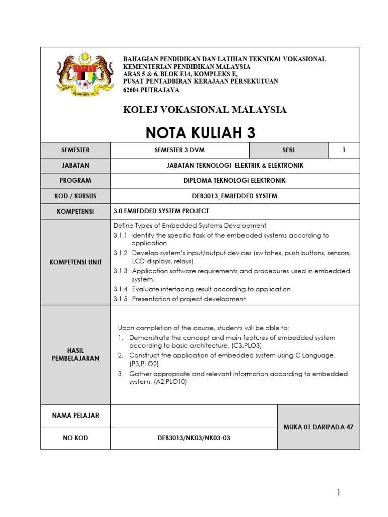 Nota Kuliah 03-C3 | PDF