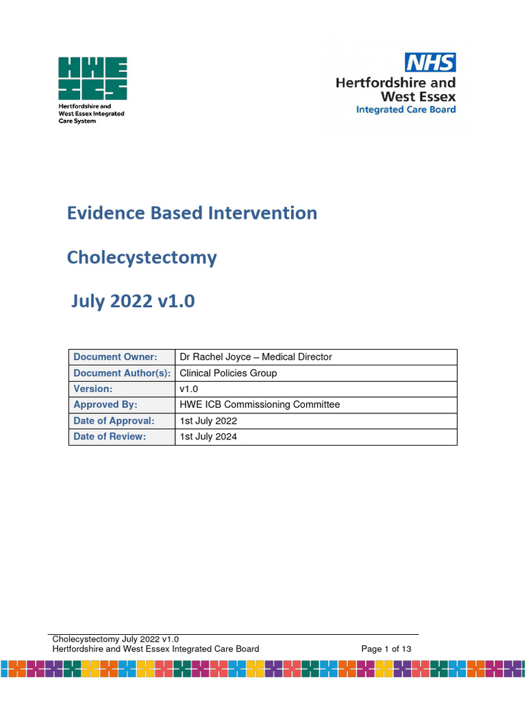 Cholecystectomy v1.0 July 2022 New Template | PDF | Gallbladder ...
