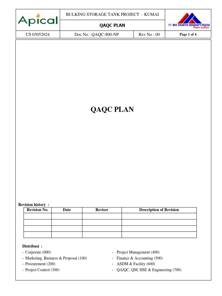 Qaqc Planning - Csi Kumai | PDF | Welding | Construction