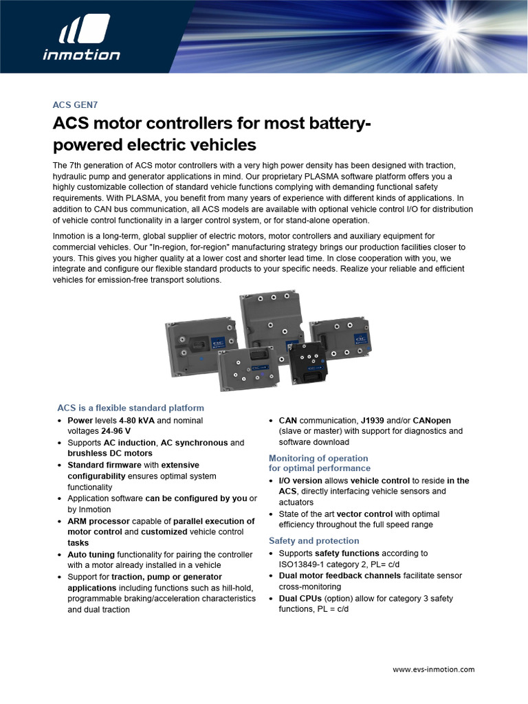 ACS GEN7 Motor Controllers Overview | PDF | Electric Motor ...