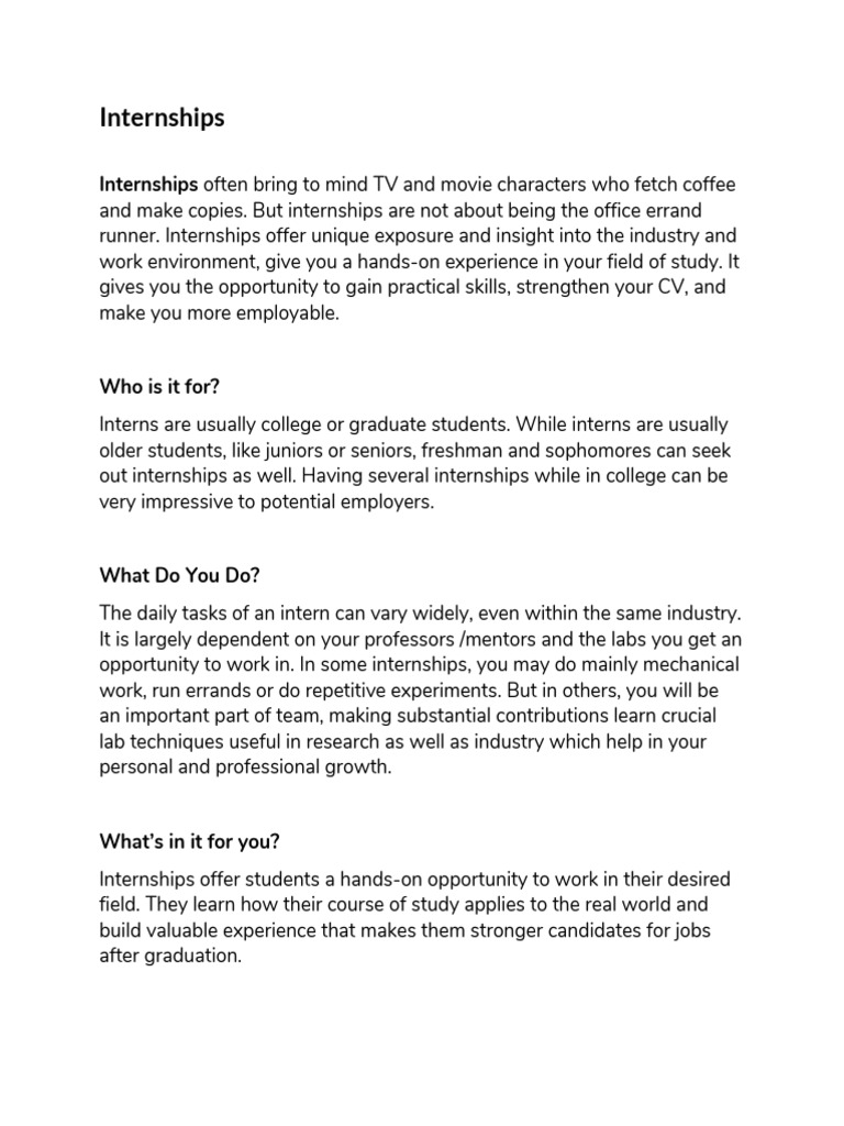 Student Internship Details-2 | PDF | Internship | Job Hunting