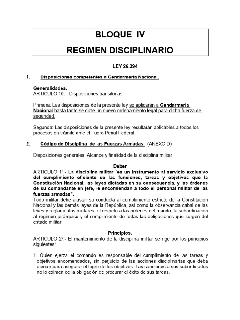 Material Didactico Regimen Disciplinario Clase 8 | PDF | Disciplinas | Ciencia militar