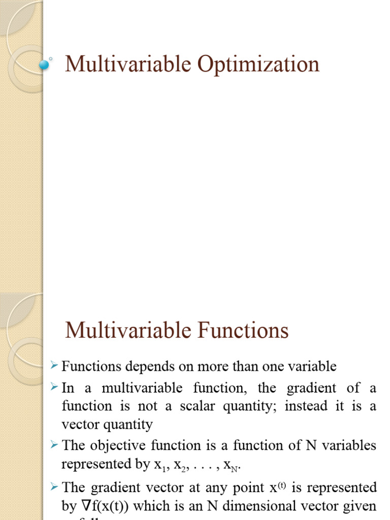 Multivariable Optimization | PDF