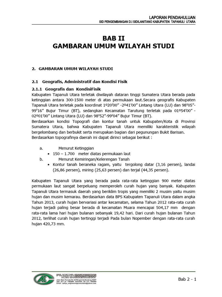 Geografi dan Demografi Tapanuli Utara | PDF