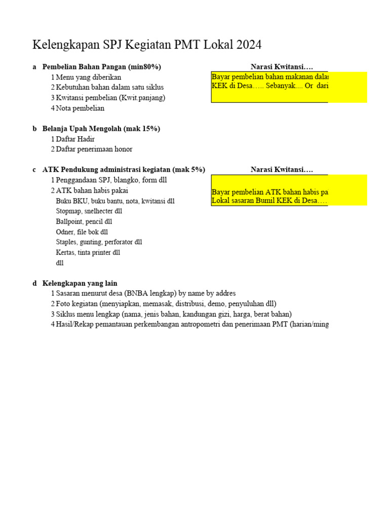 SPJ PMT Lokal Pendampingan Bulan Juli 20024 | PDF