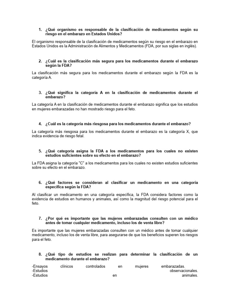 preguntas farmacia | PDF | El embarazo | Medicamentos con receta