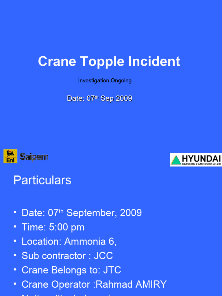 Crane Topple Incident070909 | PDF | Crane (Machine)