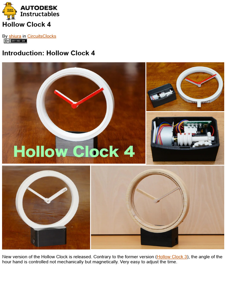 Hollow Clock 4 _ 7 Steps (with Pictures) - Instructables | PDF | Gear | Arduino
