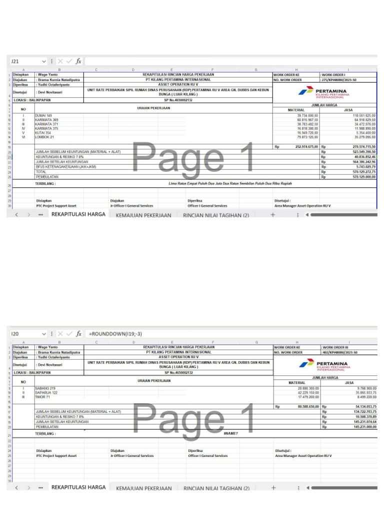 Rekap Tagihan RDP PT RHS | PDF