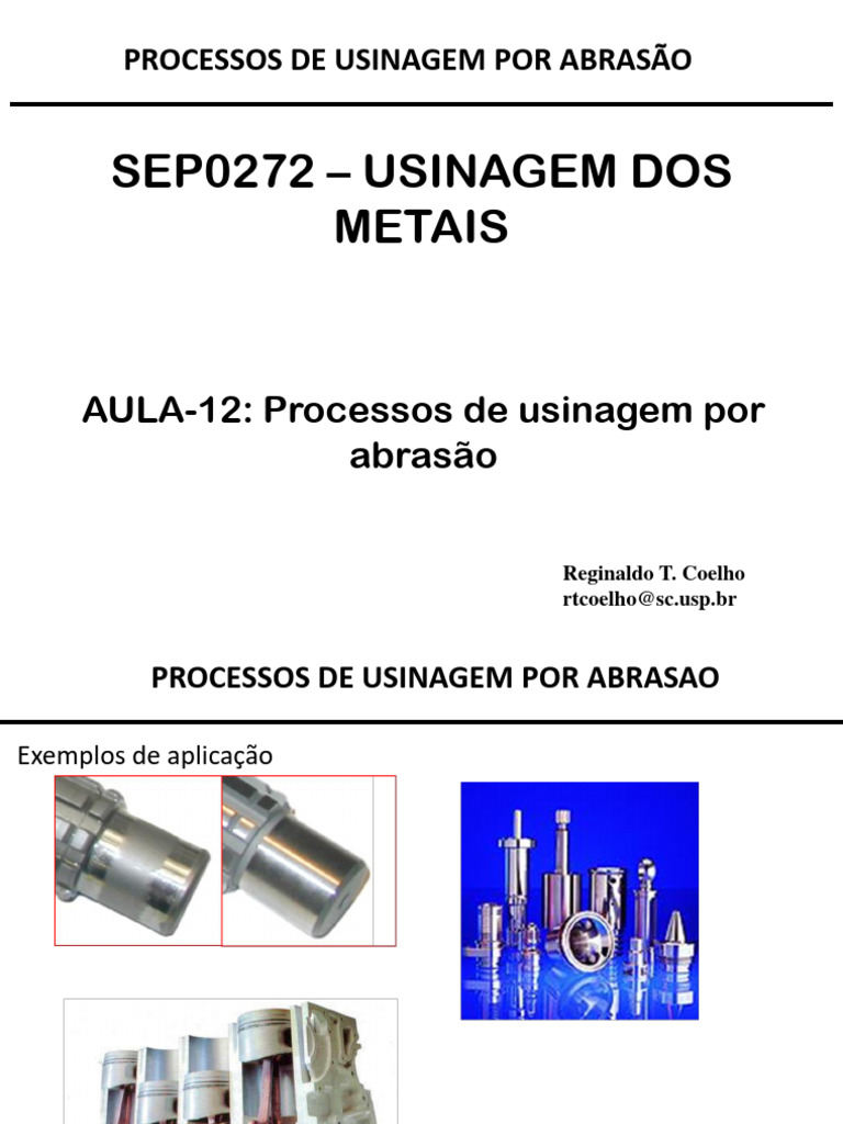 Usinagem por Abrasão: Processos e Tipos | PDF | Aço | Metais