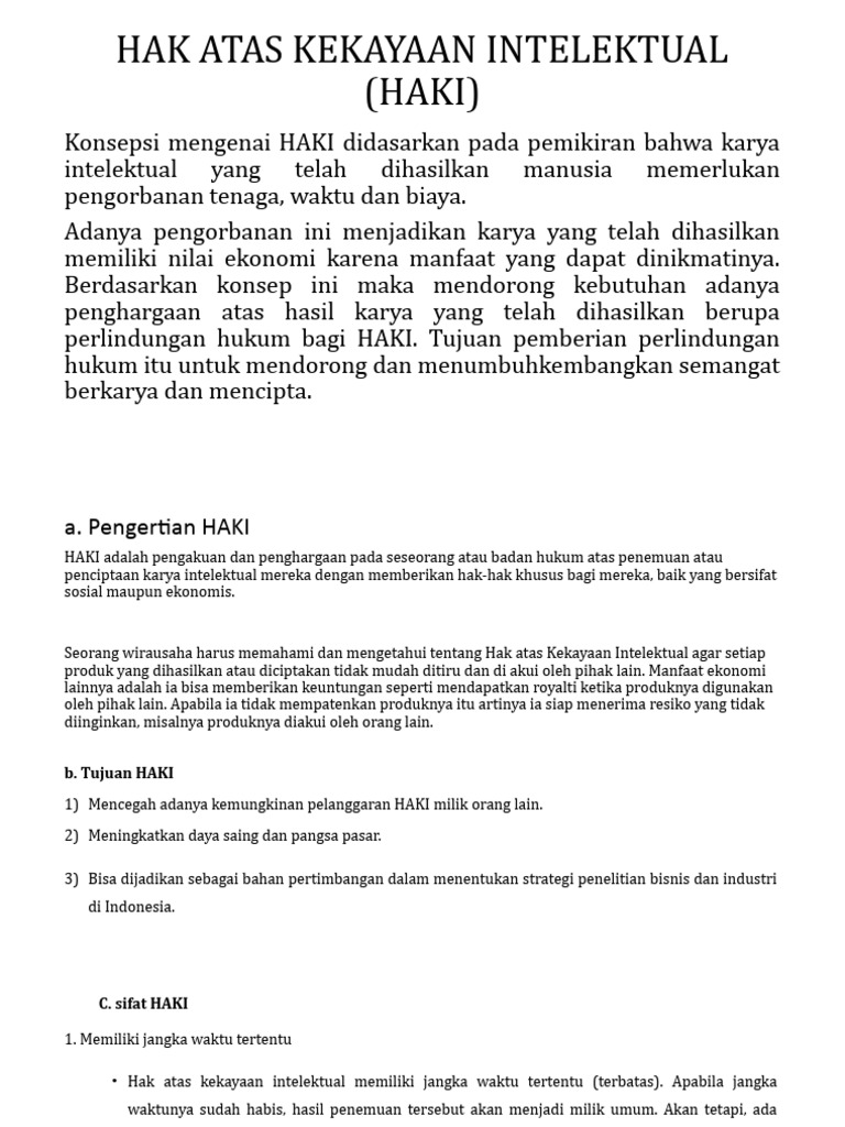 Panduan HAKI untuk Wirausaha | PDF