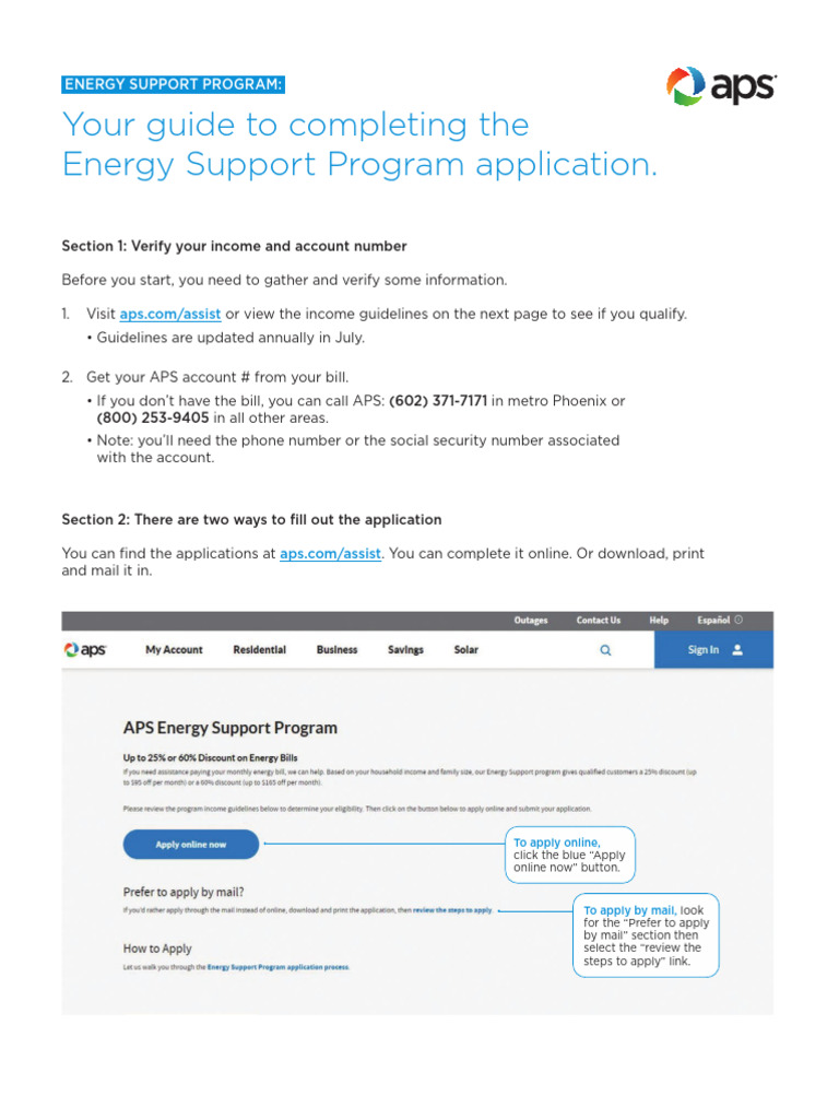 APS Energy Support How To Apply 24 | PDF | Social Security (United ...