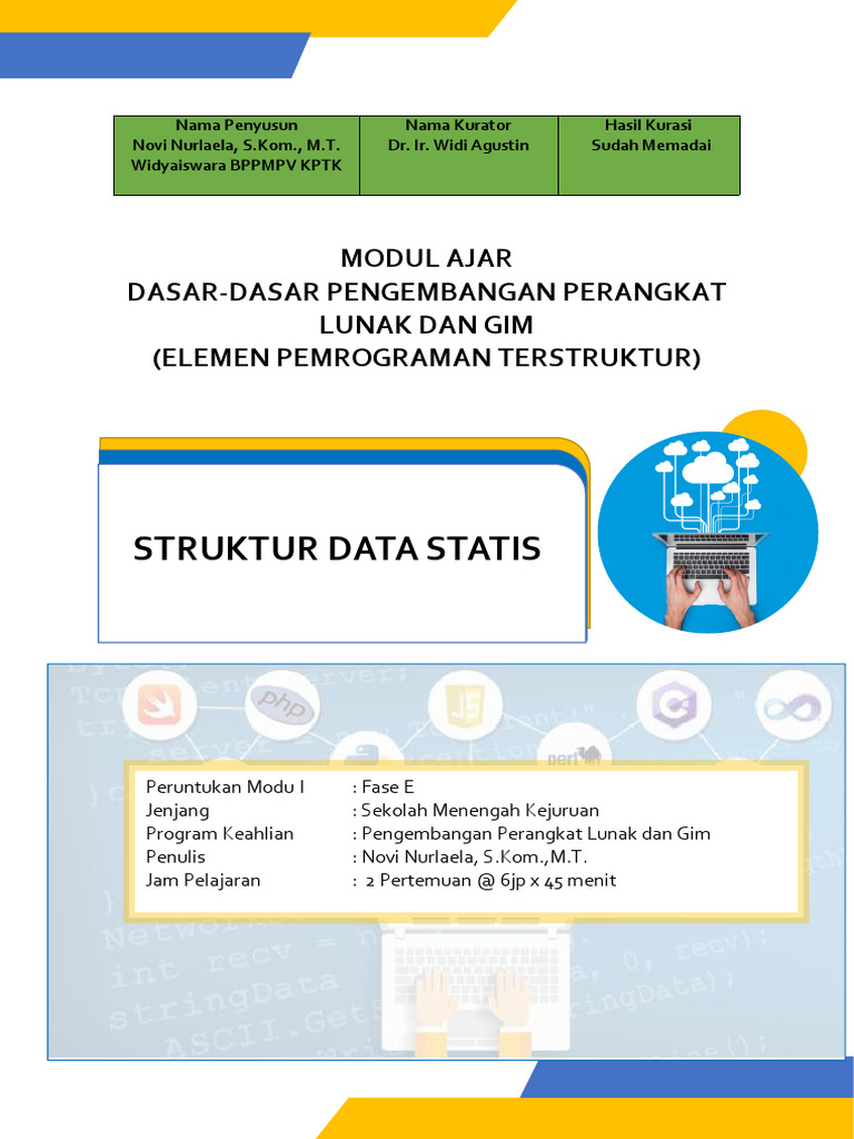 Modul Ajar Dasar-Dasar Pengembangan Perangkat Lunak Dan Gim - Struktur Data Statis - Fase E ...
