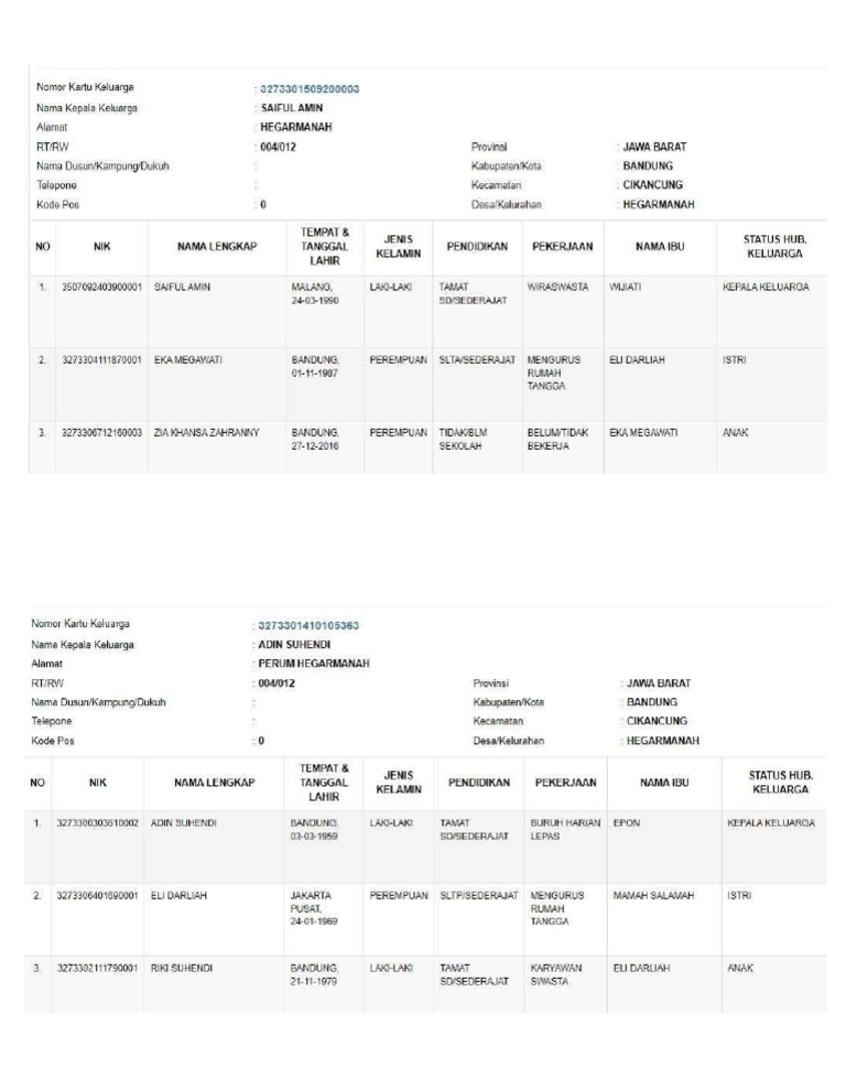 Surat Pindah RW 12 | PDF