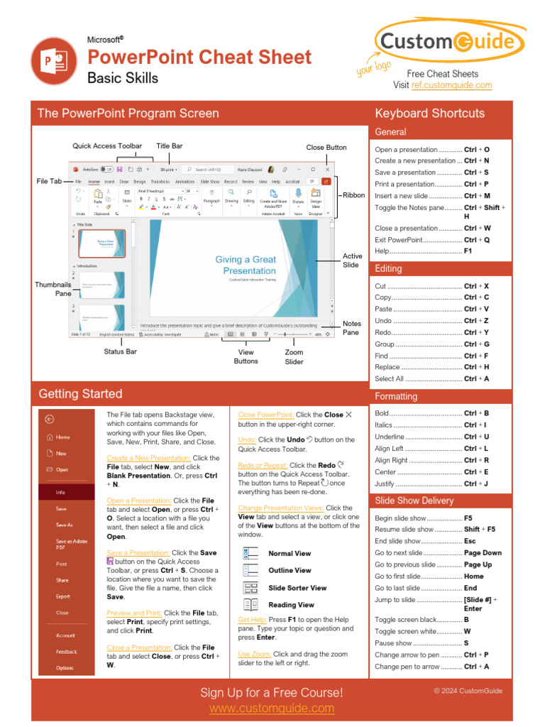 Powerpoint Quick Reference | PDF | Button (Computing) | Page Layout