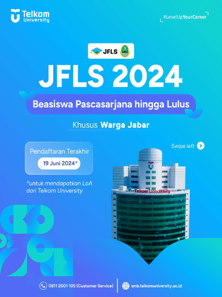 Brosur Jalur Beasiswa JFLS Telkom University 2024 | PDF