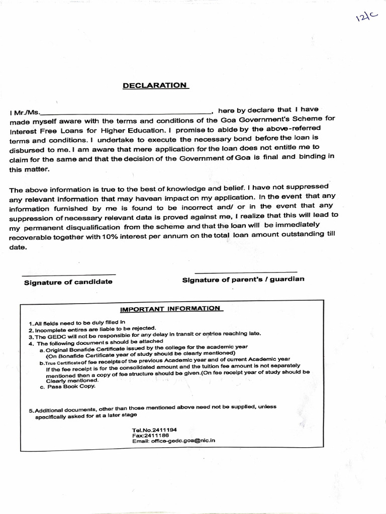 Declaration 2023-24 | PDF