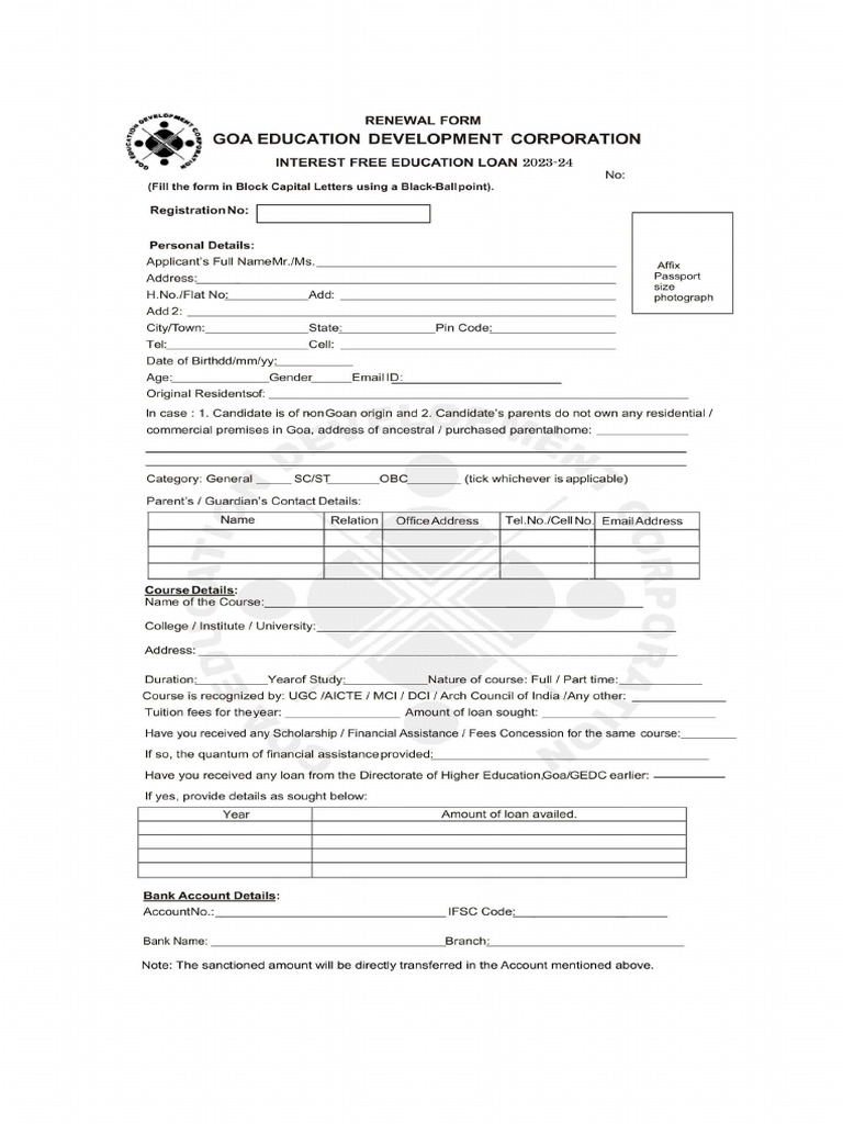 Renewal Form 2021-22 | PDF