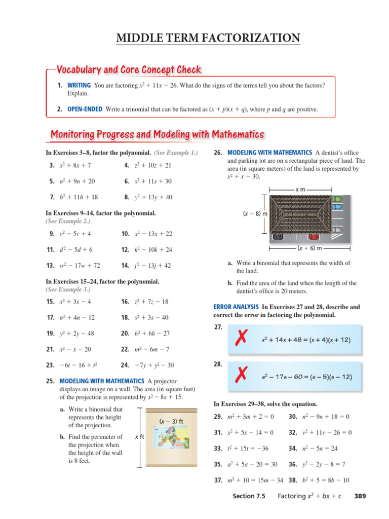 Handout 3 - Middle Term Factorisation | PDF | Polynomial | Mathematics Handout 3 - Middle Term Factorisation | PDF | Polynomial | Mathematics