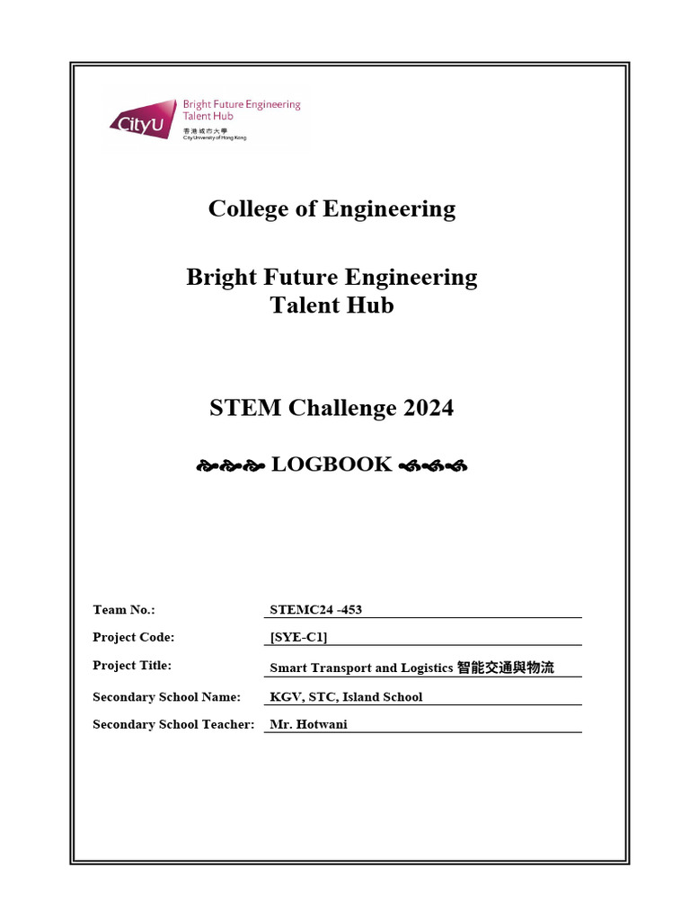 2024 STEM Challenge E-Logbook (Template) - v3 | PDF | Manufactured Goods
