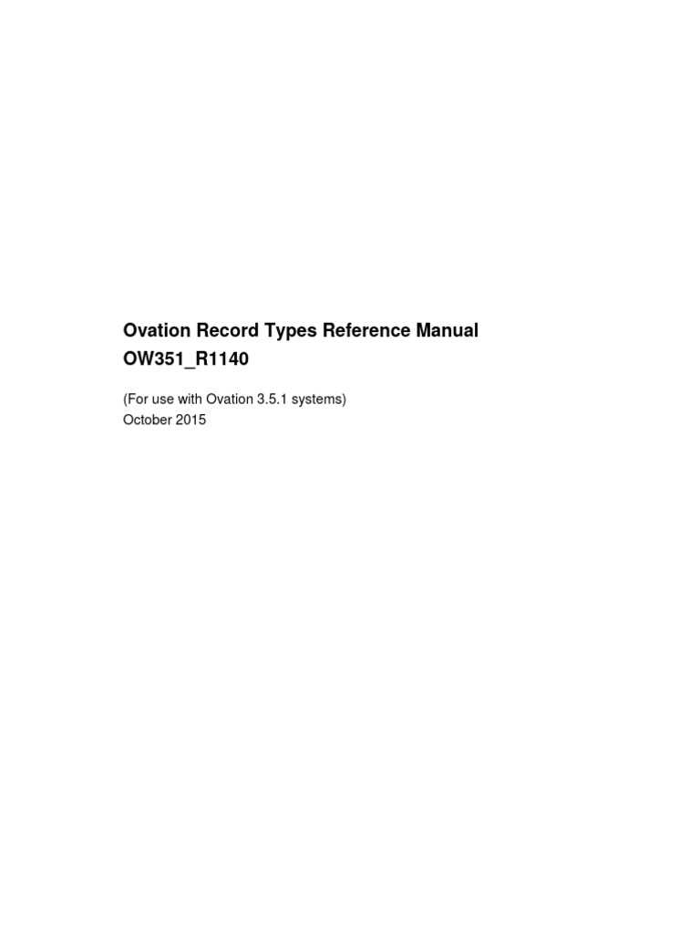 Ovation Record Types Reference Manual | PDF | Application Software ...