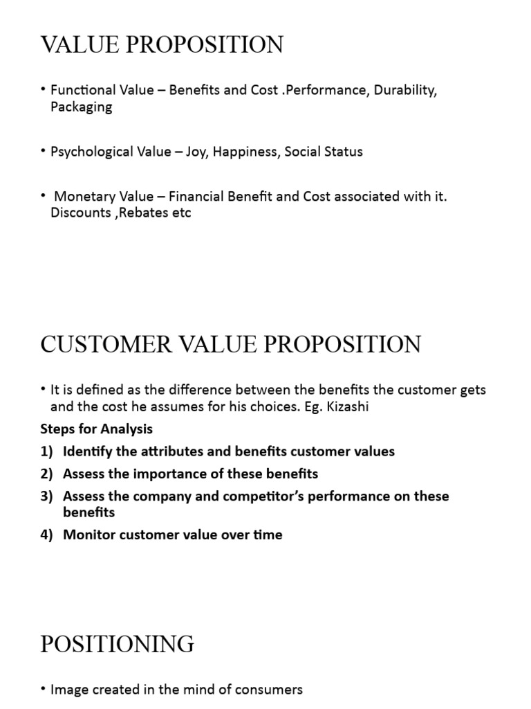 Customer Value Proposition | PDF