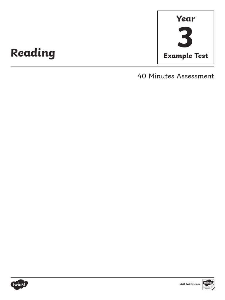 NAPLAN Style Year 3 Reading Example Test | PDF