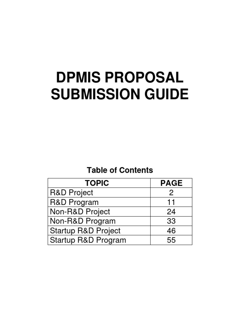 DPMIS - Proposal Submission Guide | PDF | Icon (Computing) | Sustainability