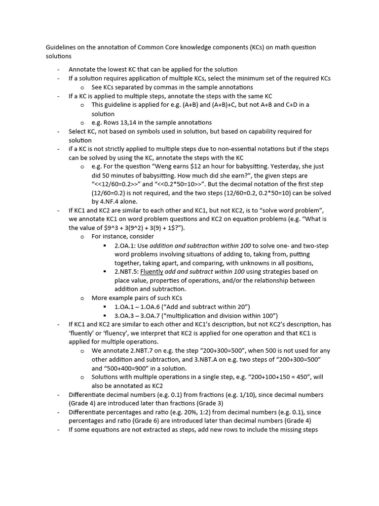 Appen Guidelines Common Core Knowledge Components v1.0 | PDF | Ratio ... Appen Guidelines Common Core Knowledge Components v1.0 | PDF | Ratio ...