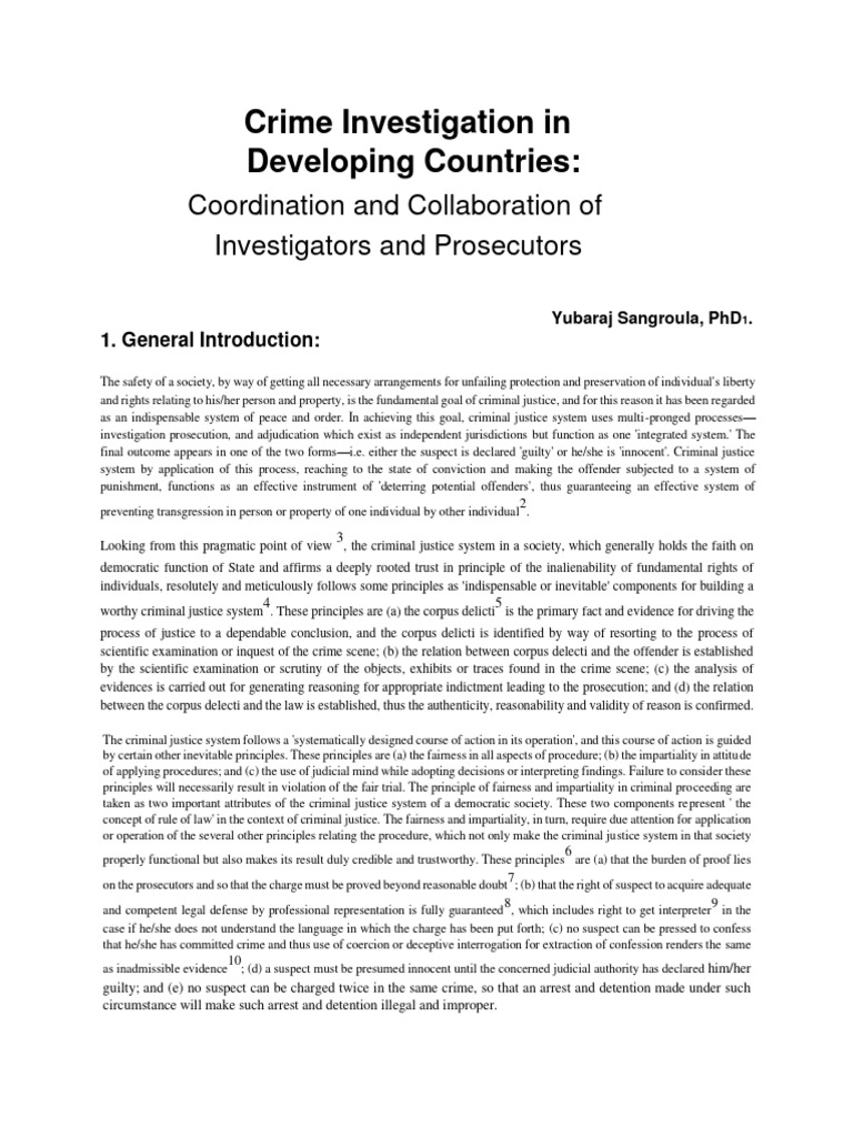 A7df3 Crime Investigation in | PDF | Prosecutor | Burden Of Proof (Law)