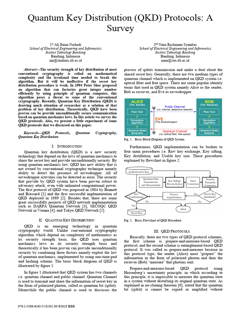 Quantum Key Distribution (QKD) Protocols: A Survey: 1 Ali Ibnun Nurhadi 2 Nana Rachmana Syambas ...