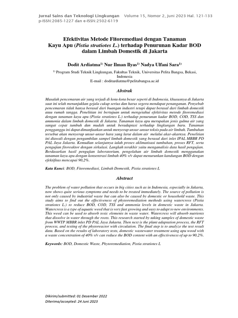 2 Paper+JSTL+Dodit+dkk | PDF | Sains & Matematika | Teknologi & Rekayasa