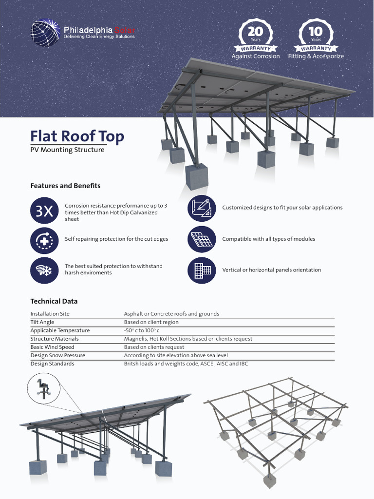 Flat Roof Mounting Structure | PDF