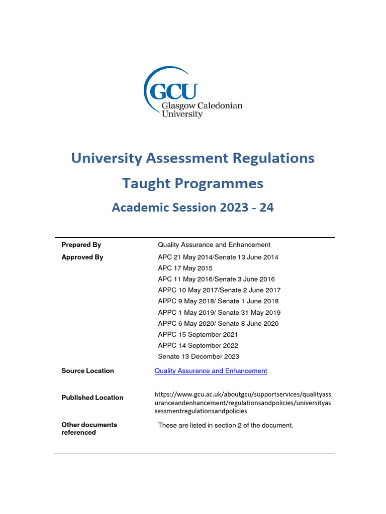 University Assessment Regulations 2023-24 | PDF | Thesis | Justice