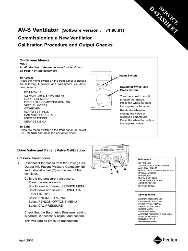 AVS Service 186 Calibration | PDF | Menu (Computing) | Calibration